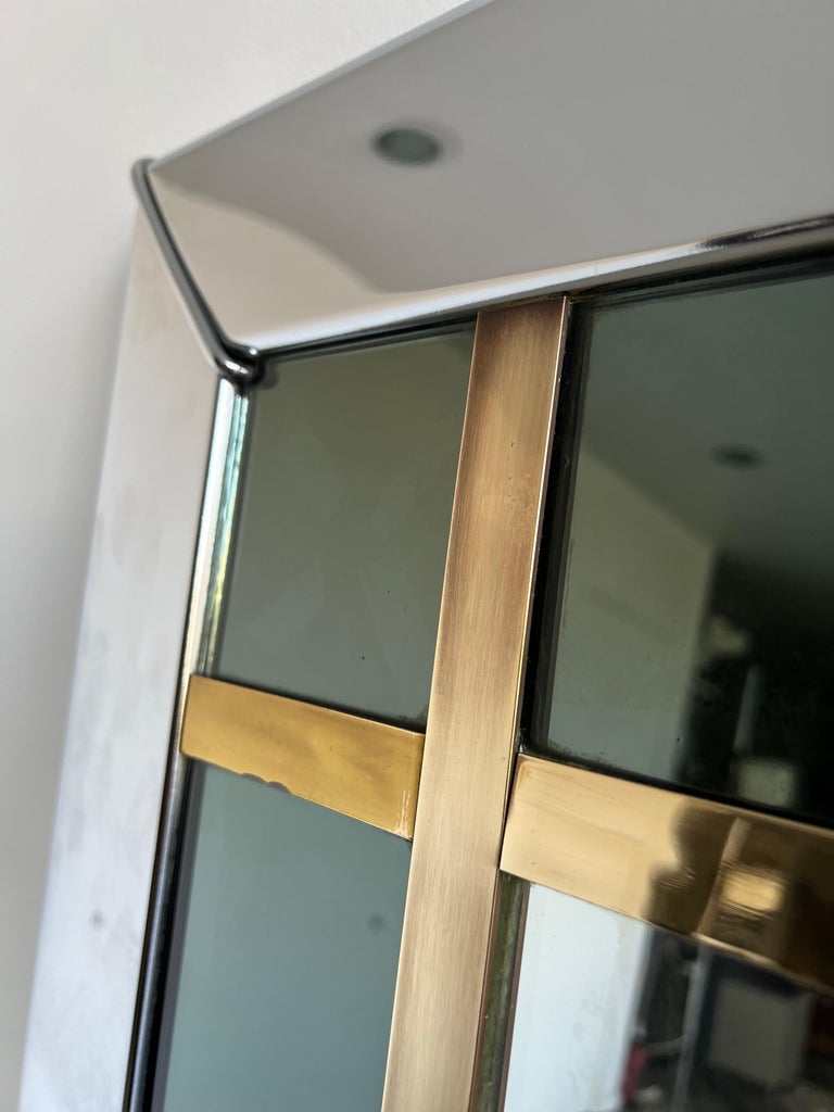 Romeo Rega Brass and Chrome Mirror For Sale at 1stDibs