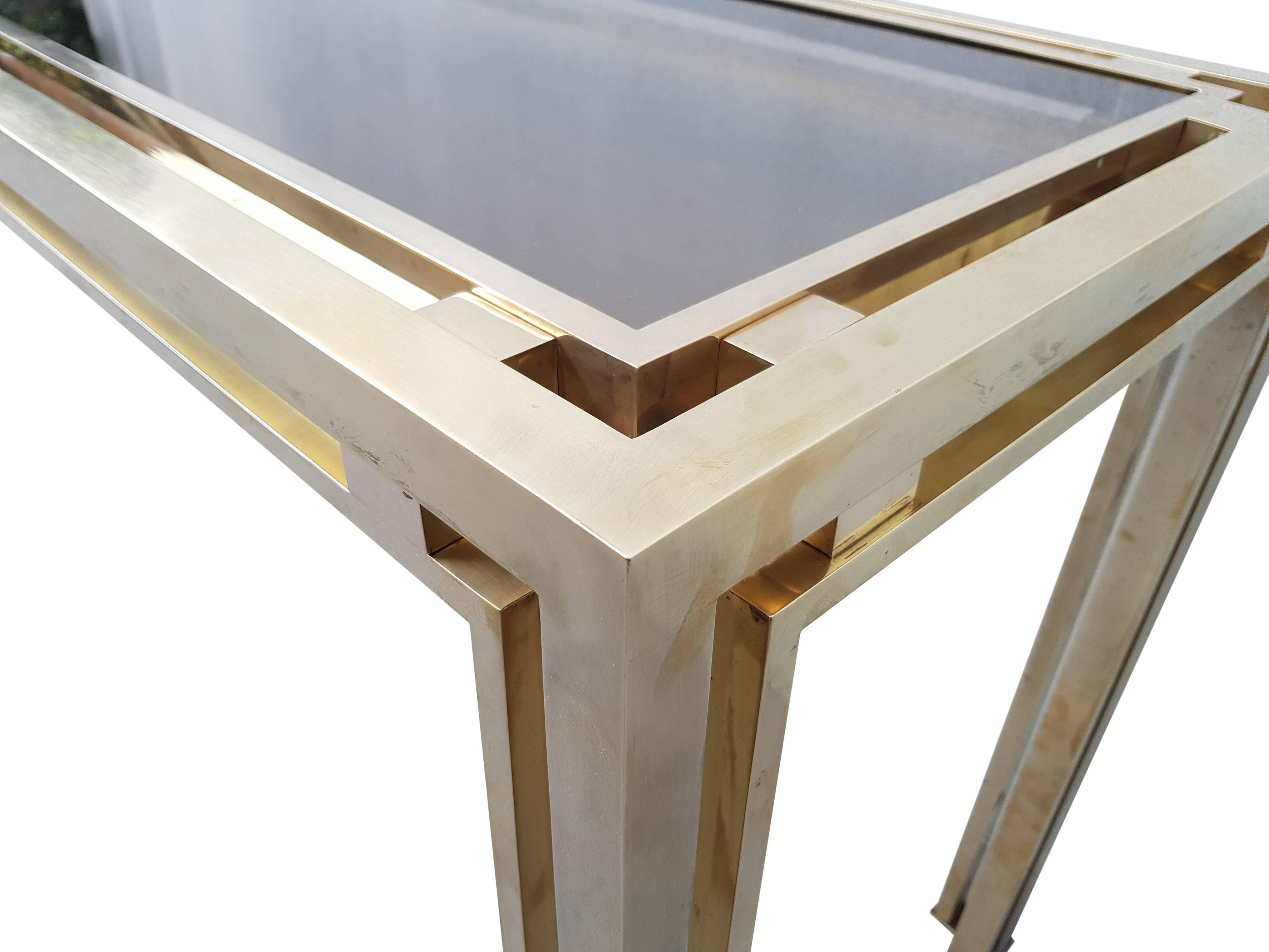 Romeo Rega Full Brass Extra Large Console Table For Sale at 1stDibs