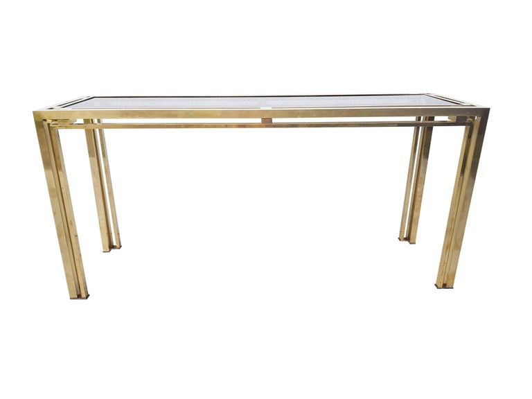 Romeo Rega Full Brass Extra Large Console Table For Sale at 1stDibs
