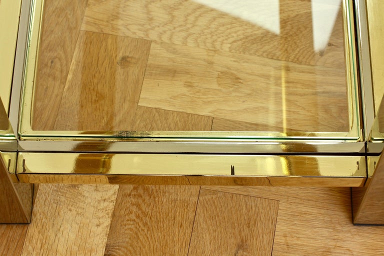 Chrome and Brass Bicolor Two-Tiered Double Shelved Console Table For ...