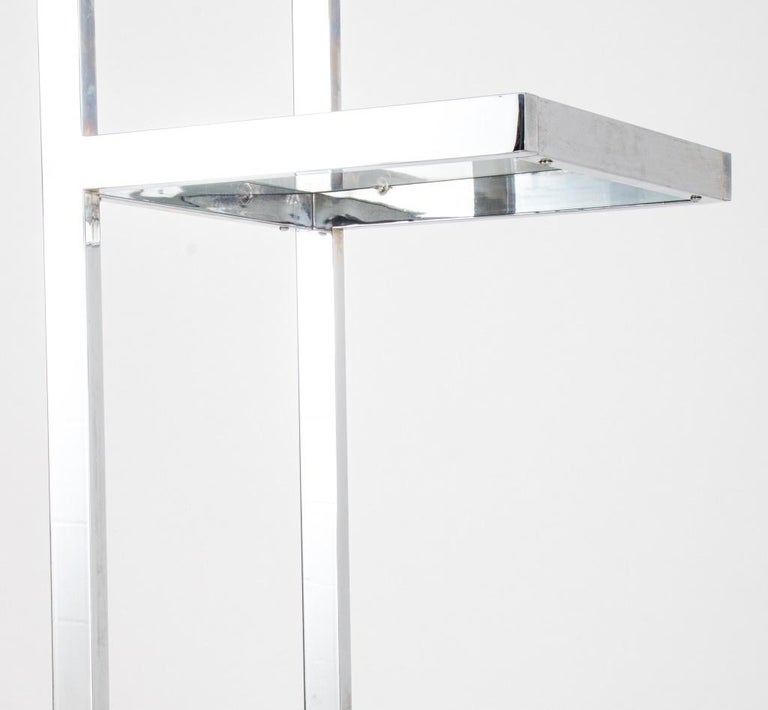 Romeo Rega Style Chrome and Glass Shelves For Sale at 1stDibs