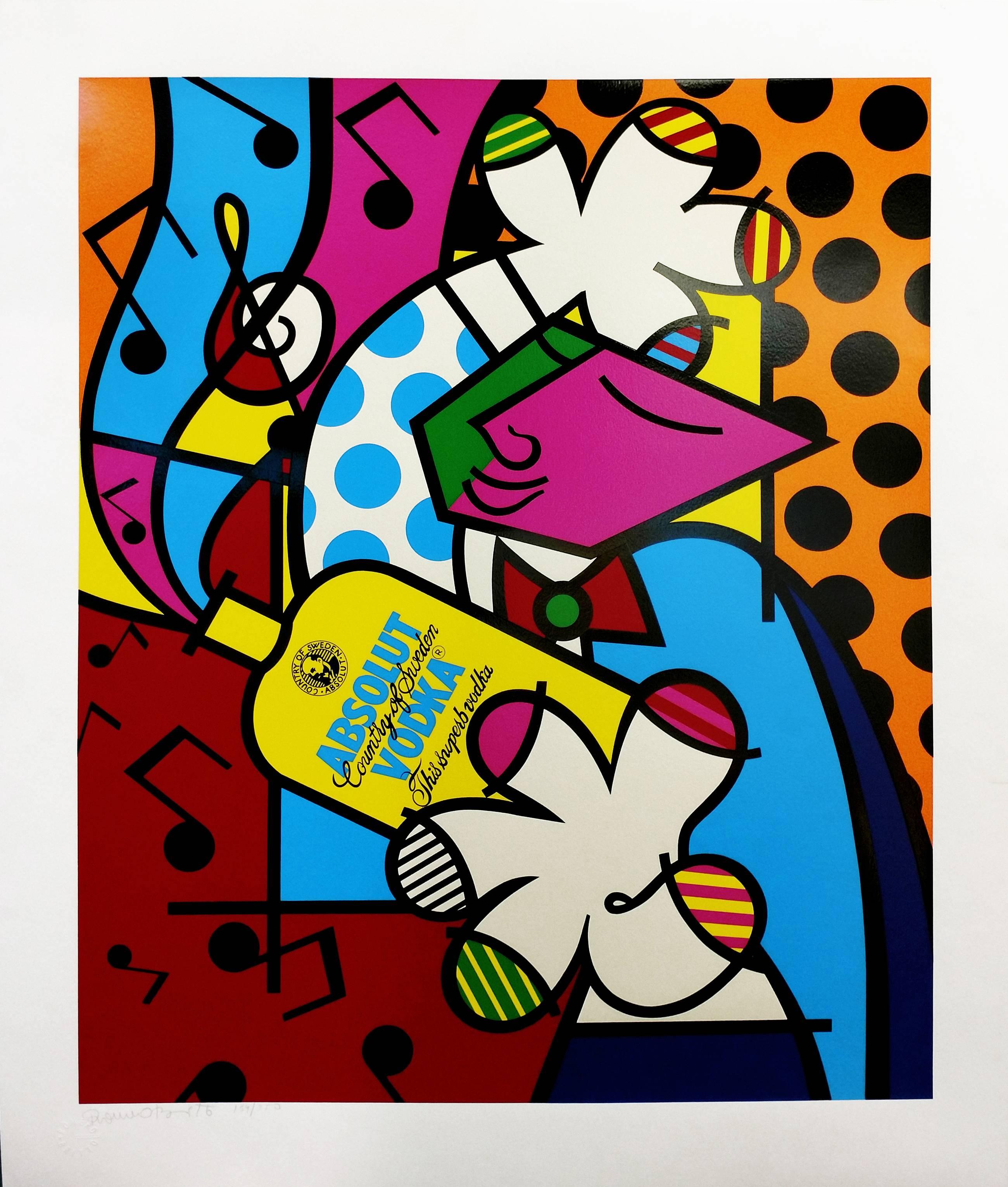 Romero Britto - Romero Britto Silkscreen on paper "Tennis Player" Pop ...