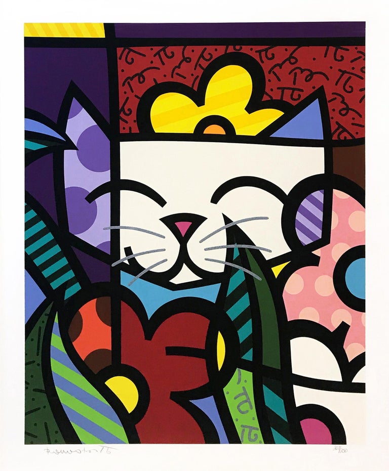 Romero Britto - BEHIND THE FLOWERS at 1stDibs