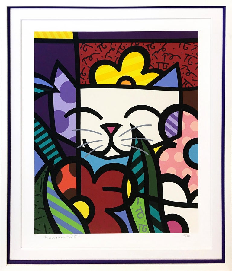 Romero Britto - BEHIND THE FLOWERS at 1stDibs