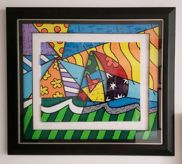 Romero Britto - Sailing - 3D For Sale at 1stDibs