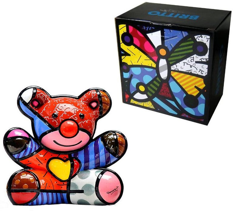 Romero Britto - HAPPY BEAR (SCULPTURE) For Sale at 1stDibs