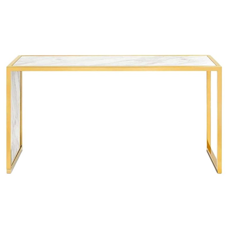 Romero White Marble Console at 1stDibs