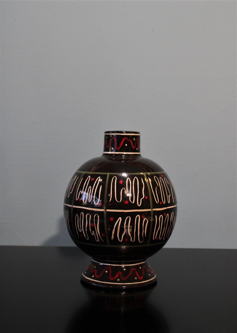 Rometti Ceramic Vase, circa For Sale at 1stDibs