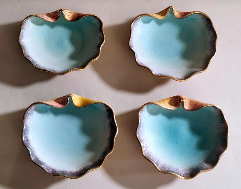 Rometti Ceramiche Umbria 'Italy' Set of 4 Shell-Shaped Ceramic Ashtrays ...