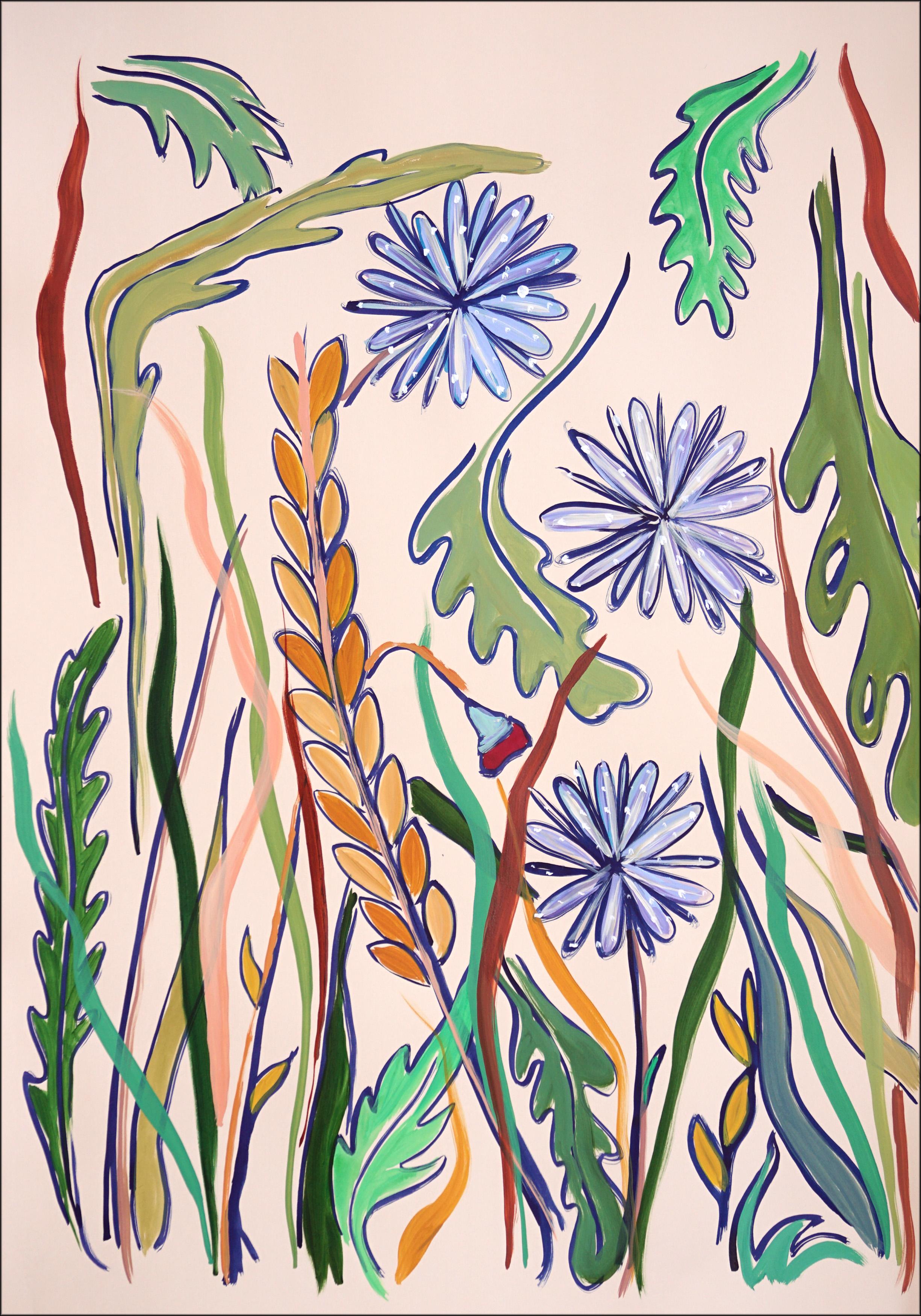 Romina Milano - Grey Wild Dandelion Field, Floral Diptych ...