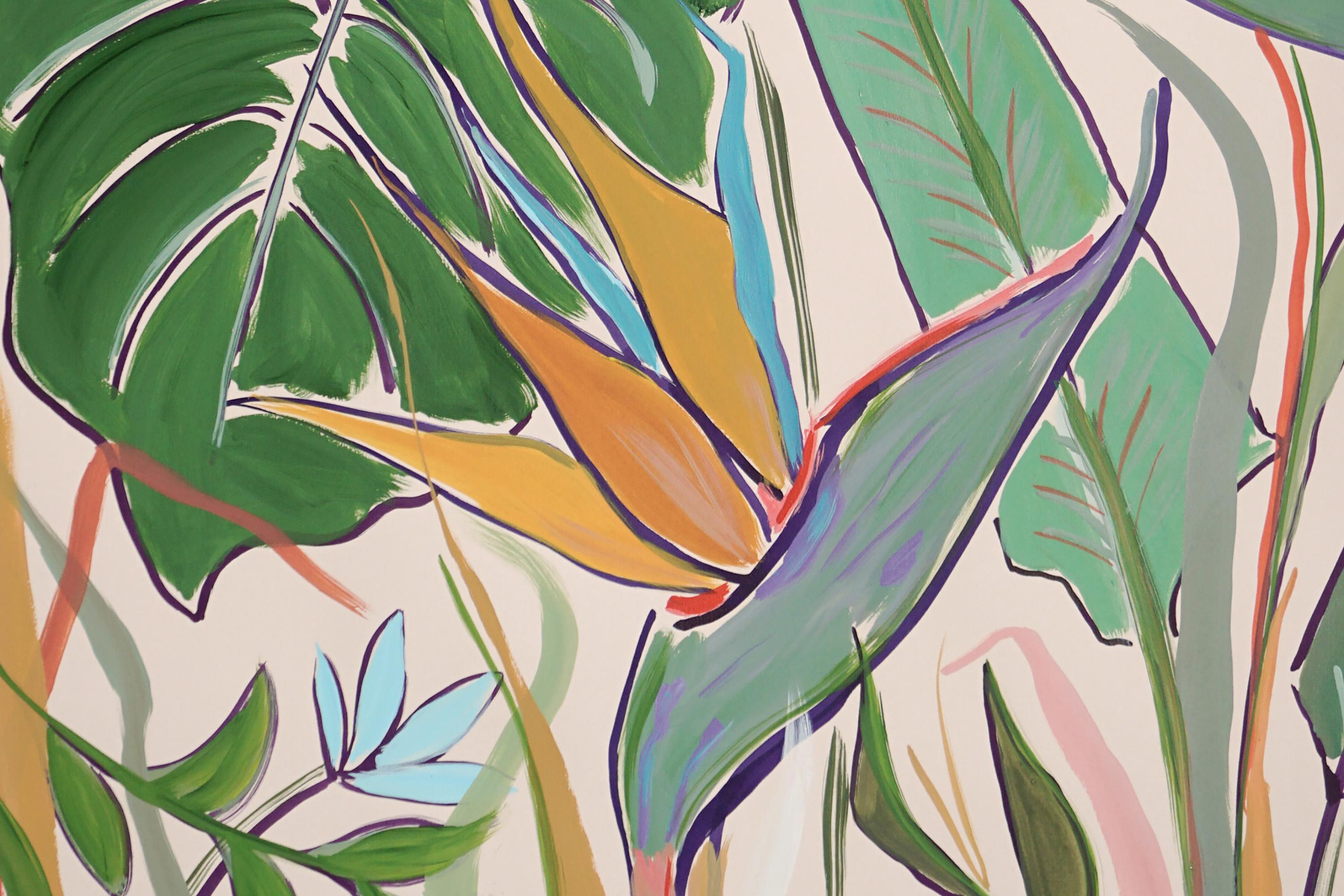 Romina Milano - Tropical Garden, Large Diptych, Illustration Style of ...