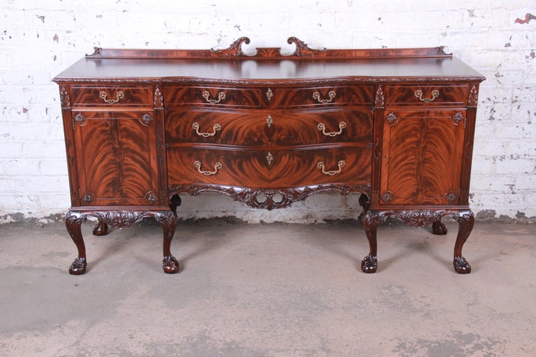 Romweber Chippendale Flame Mahogany Ornate Carved Sideboard Buffet ...