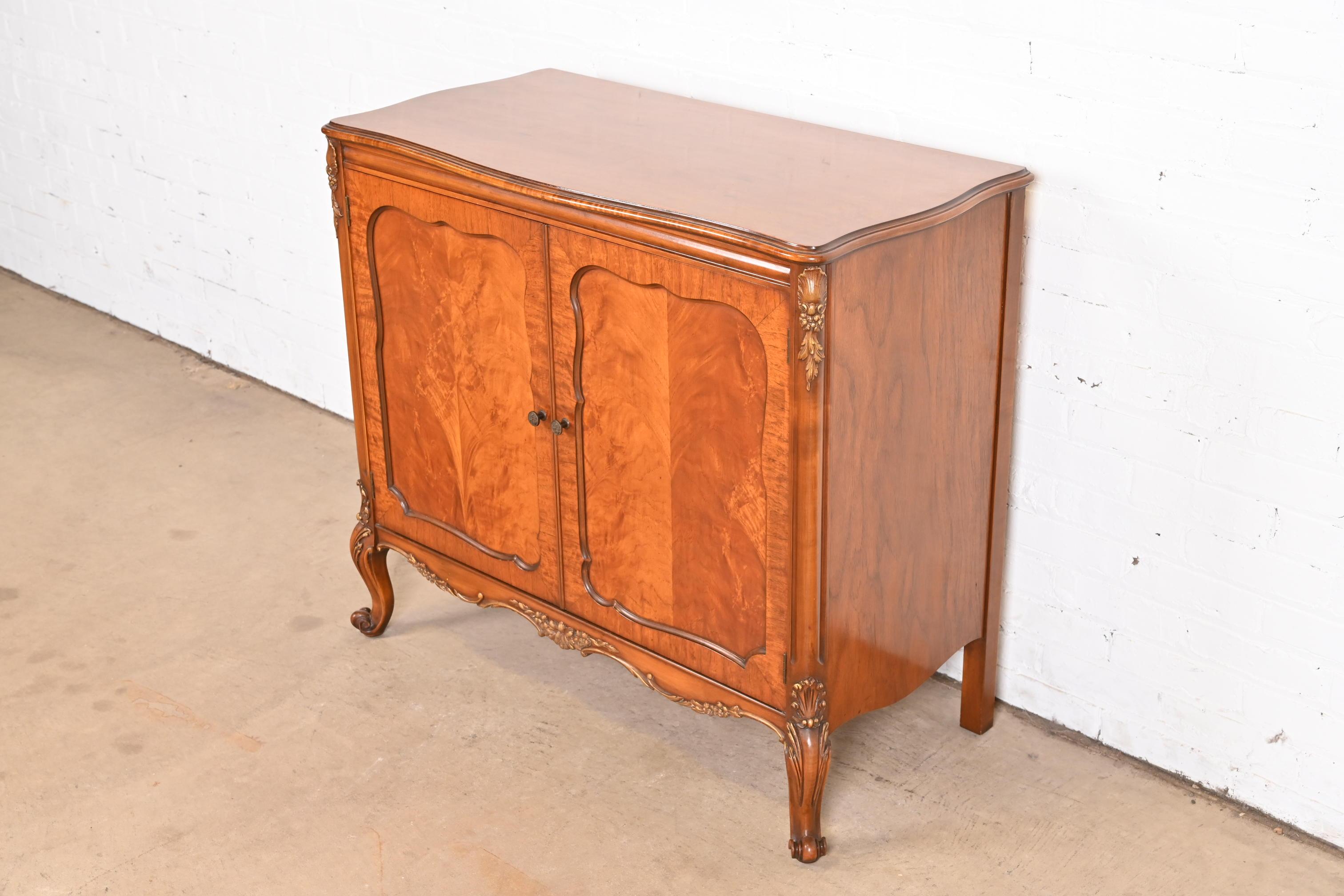 Romweber French Provincial Louis XV Burl Wood Server or Bar Cabinet ...