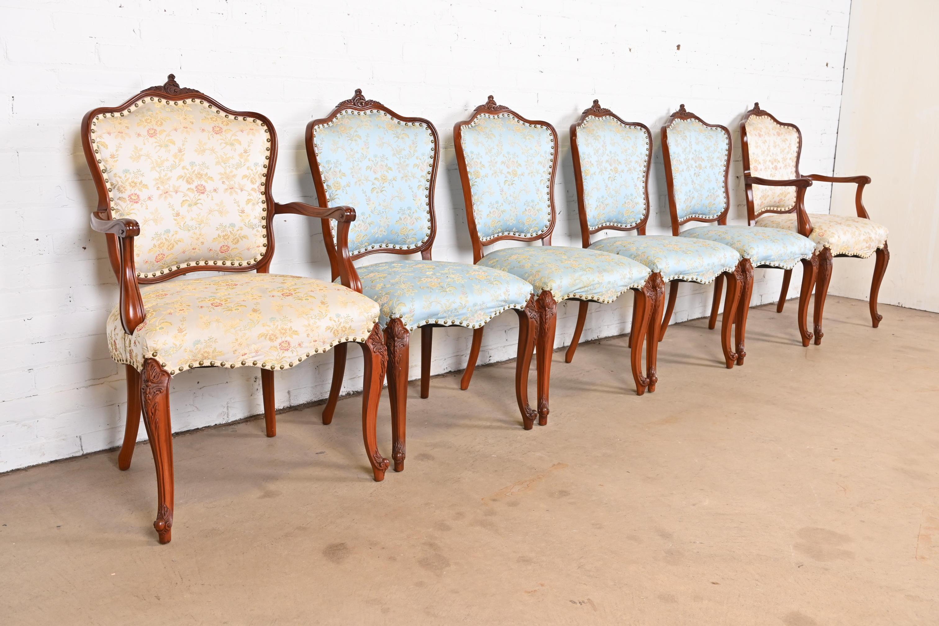 Romweber French Provincial Louis XV Carved Rosewood Dining Chairs, Set ...