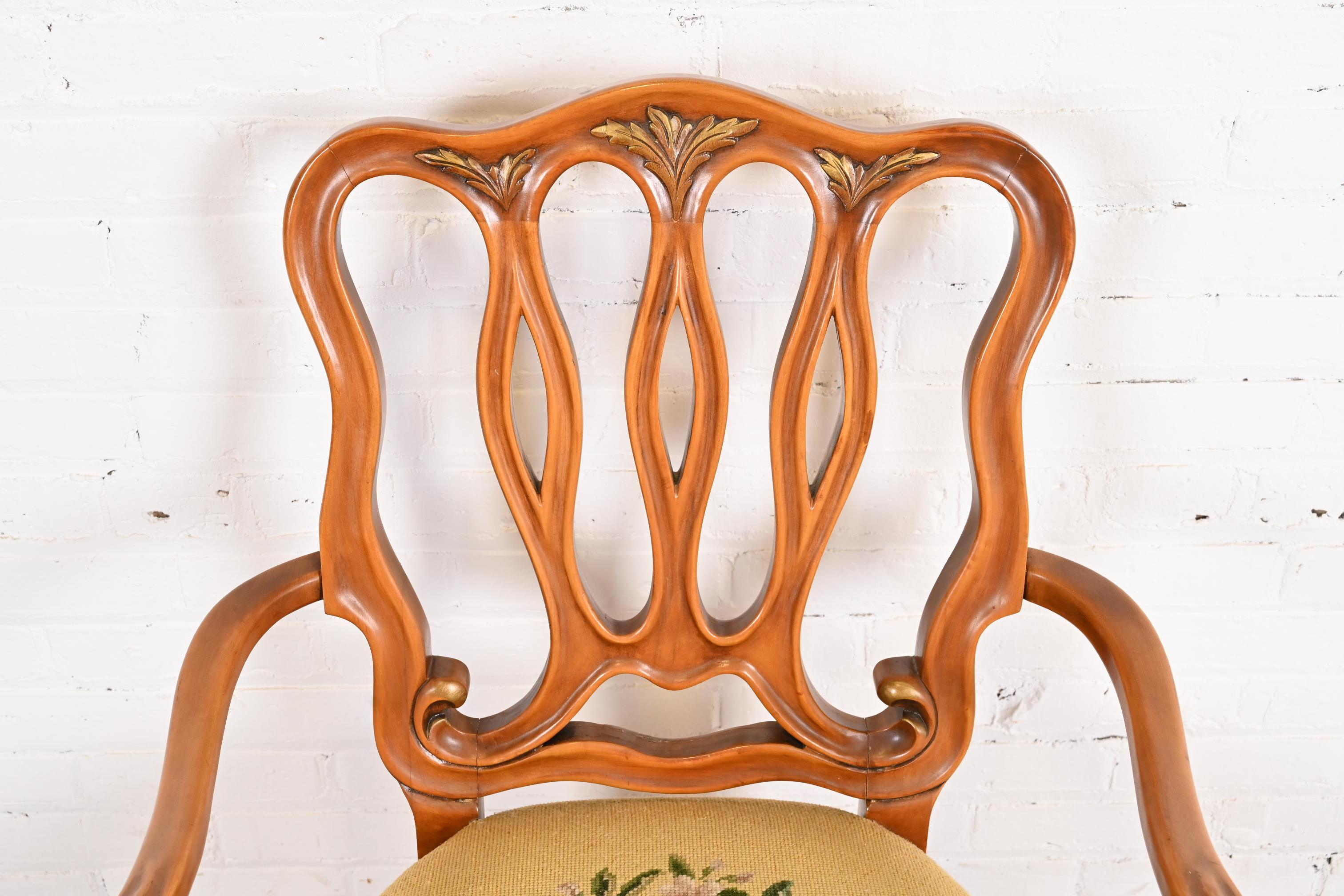 Romweber French Provincial Louis XV Fruitwood Dining Chairs, Set of Six ...