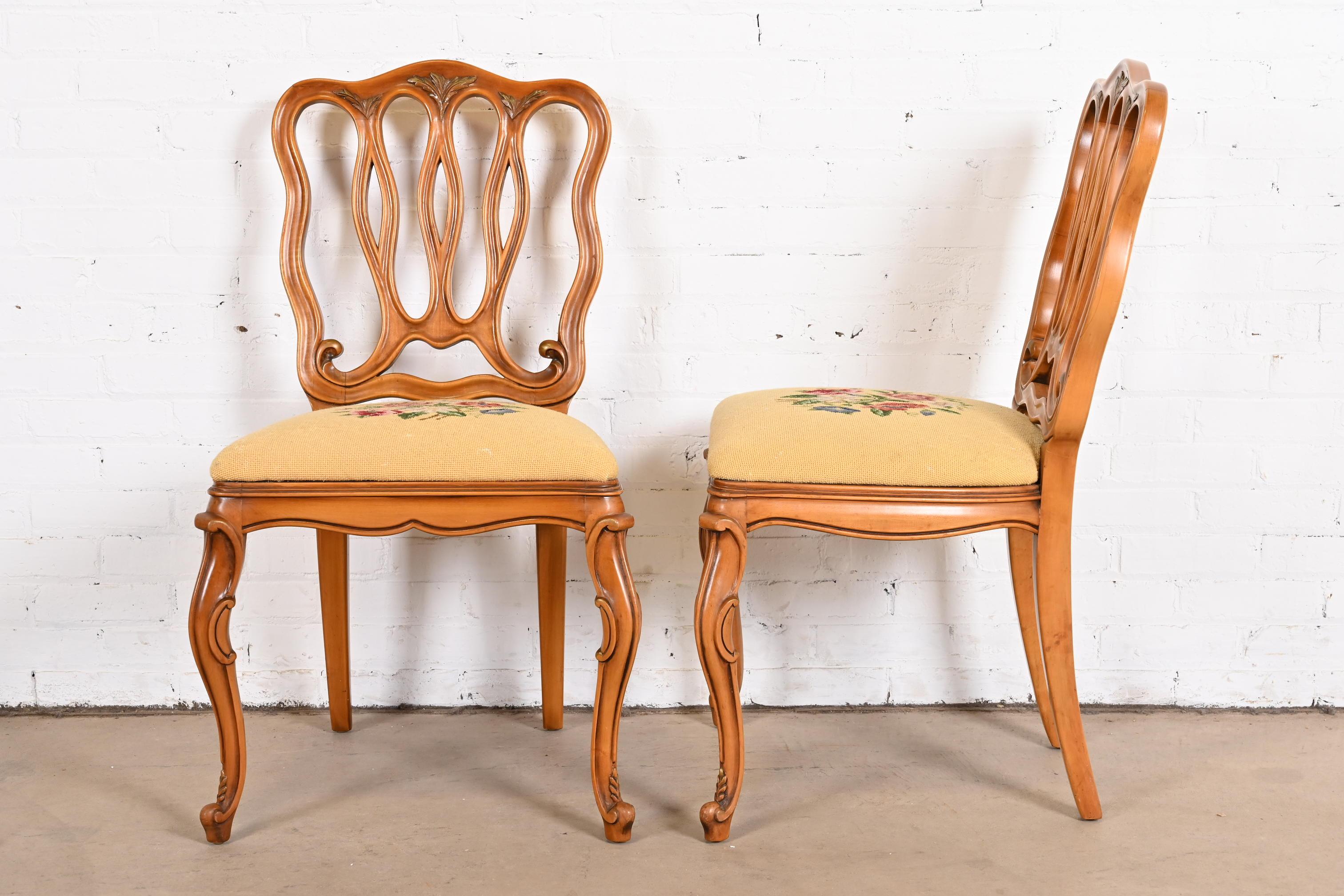 Romweber French Provincial Louis XV Fruitwood Dining Chairs, Set of Six ...