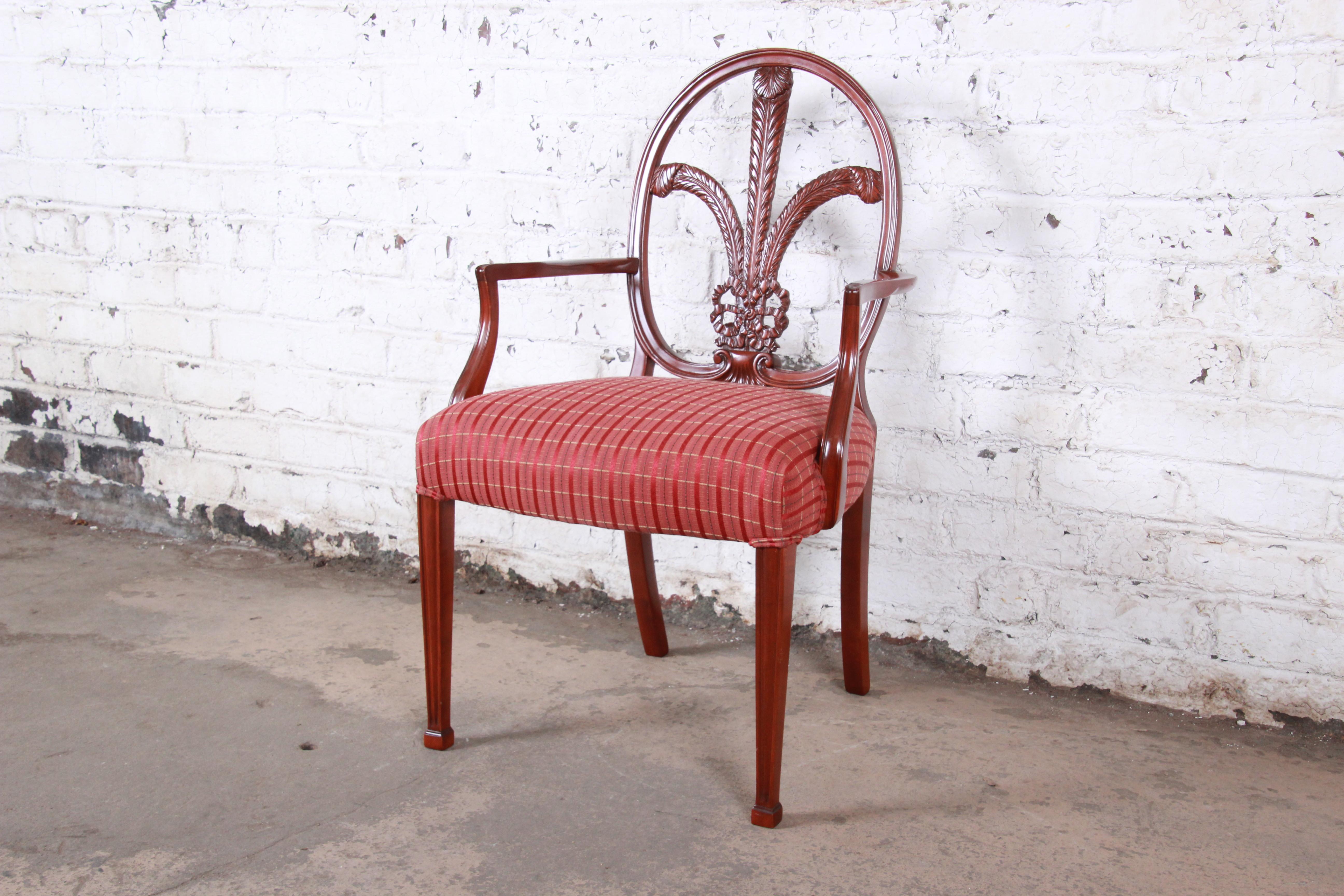 Romweber French Regency Carved Mahogany Shield Back Dining Chairs, Set ...