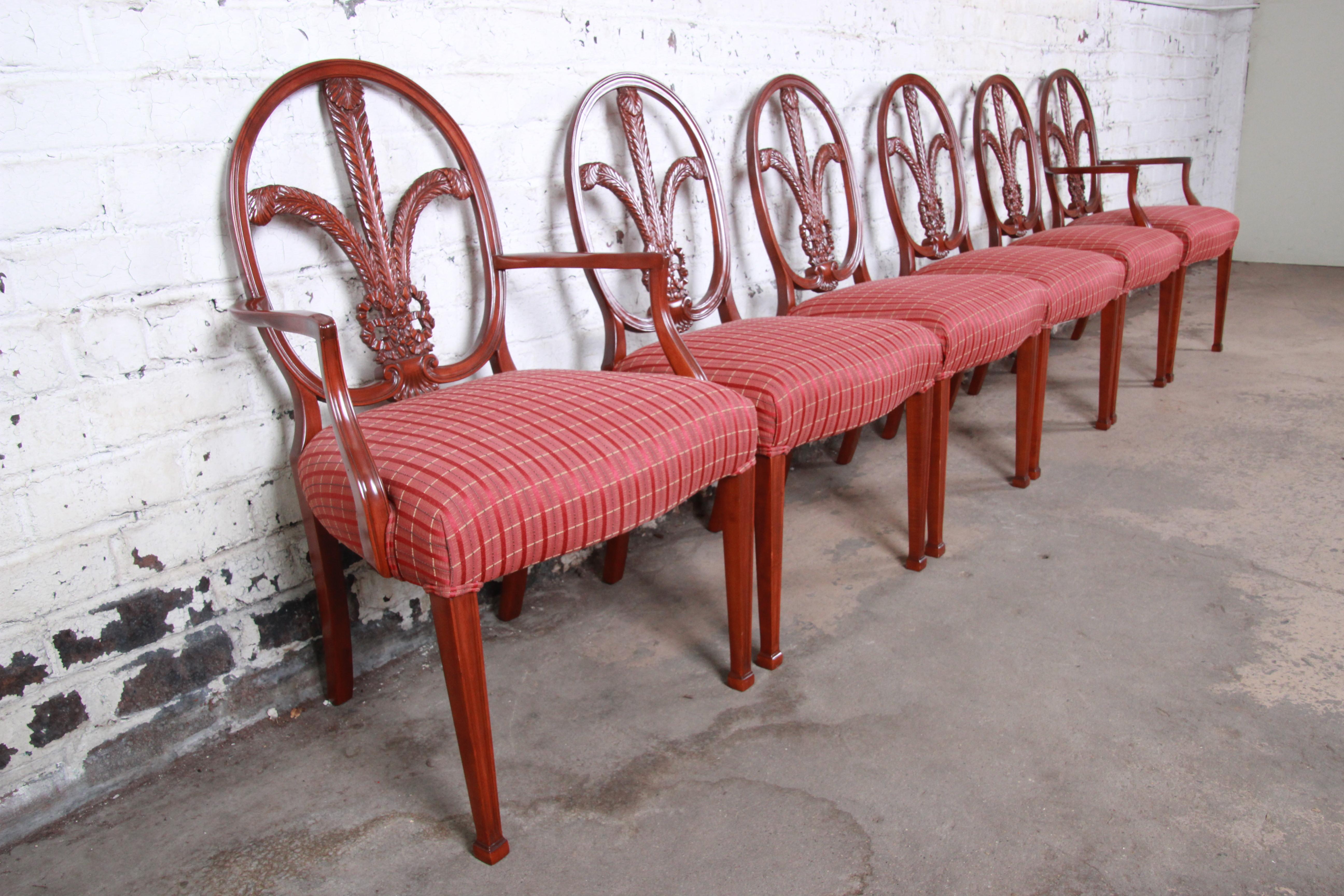 Romweber French Regency Carved Mahogany Shield Back Dining Chairs, Set ...