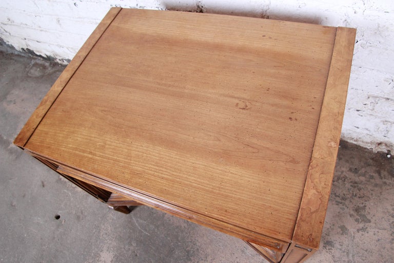 Romweber Midcentury Hollywood Regency Burl Wood Nightstand or End Table ...