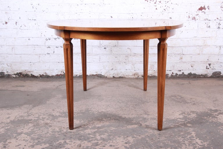 Romweber Mid-Century Modern Cherry and Burl Wood Extension Dining Table ...