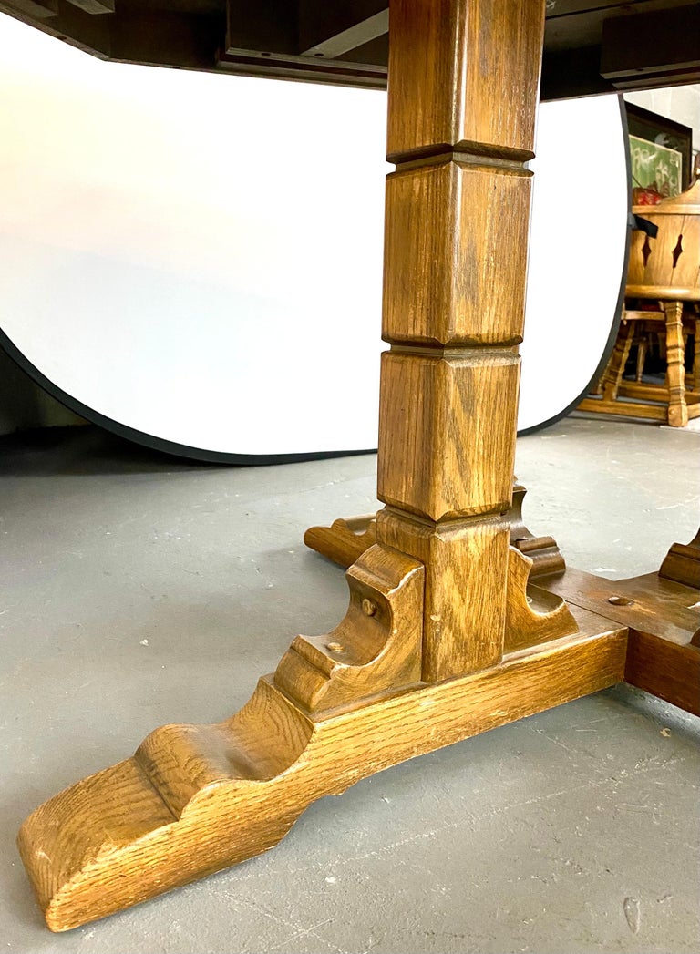 Romweber Viking Oak and Vinyl Top Poker Table with Barrel Chairs, a Set ...