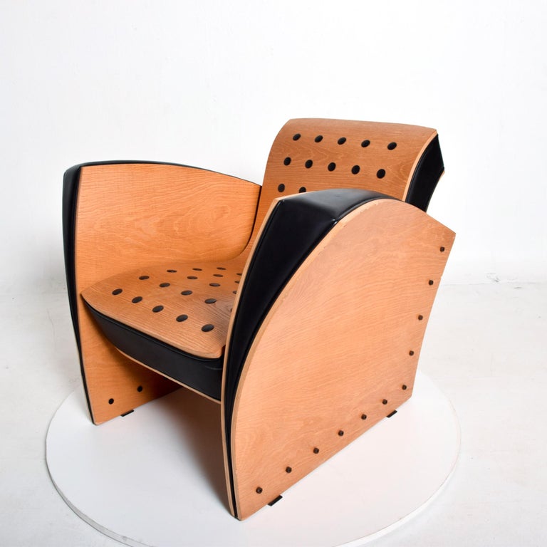 Ron Arad Fauteuil Rubber Crust Beech and Black Arm Chair Contemporary ...