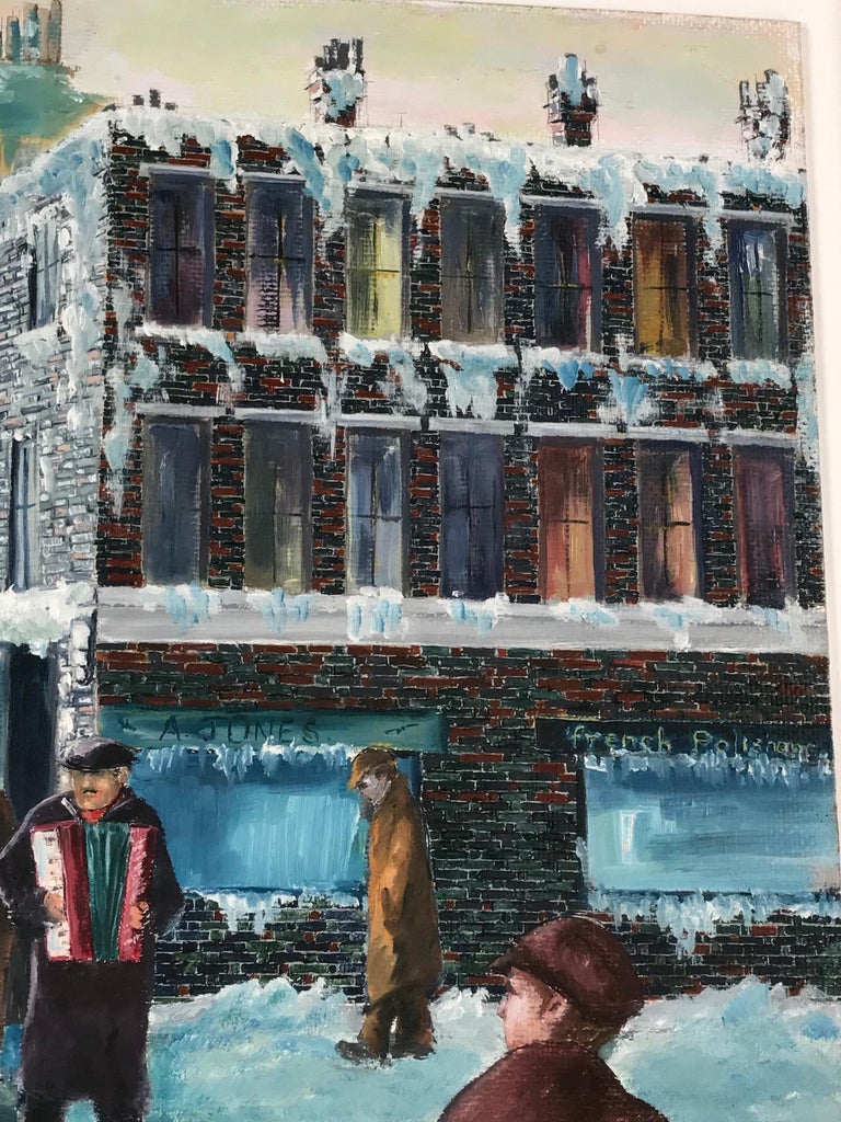 Ron Barnes the Buskers New York Acrylic c1930 Monogram RB Snow Blue ...