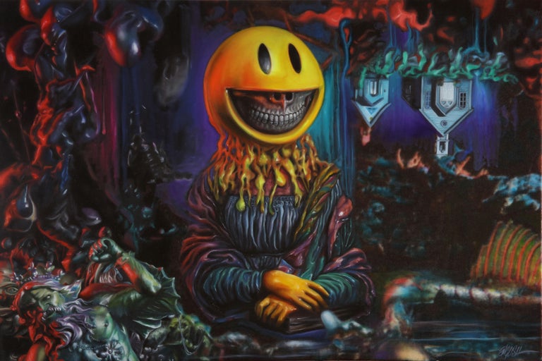 Ron English - "Melting Mona Grin" - Painting by Ron English For Sale at ...