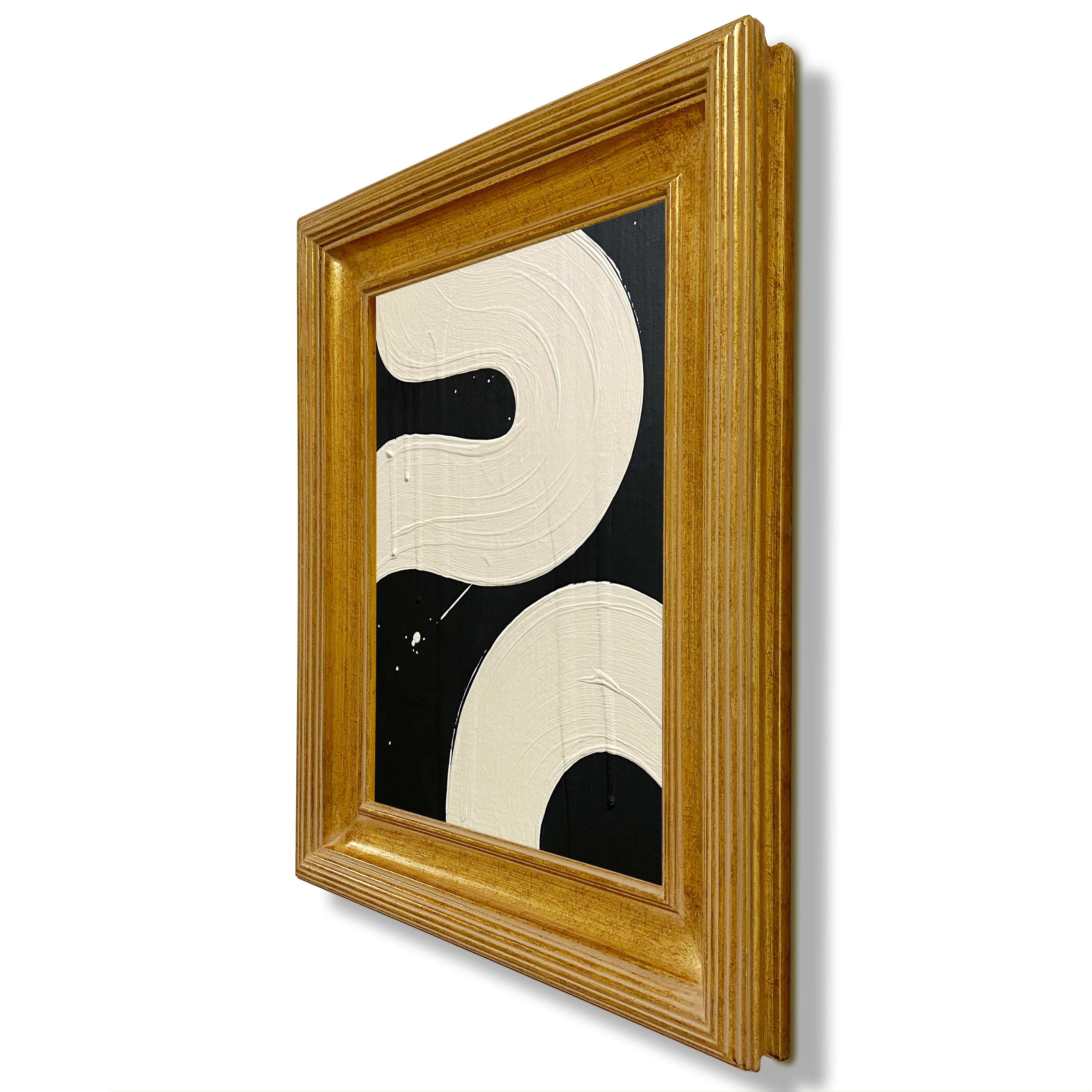 Ron Giusti - Ron Giusti Mini Hebi Black Cream Acrylic Painting at ...