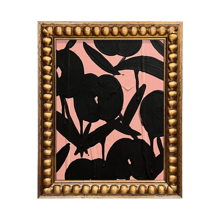 Ron Giusti - Ron Giusti Mini Orchid Blush Black Acrylic Painting at 1stDibs