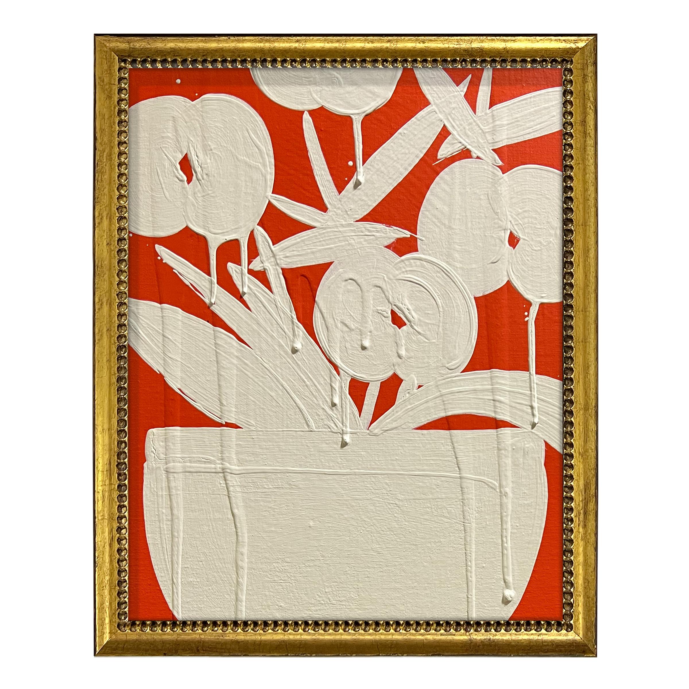 Ron Giusti - Ron Giusti Mini Abstract Blush Black Acrylic Painting at ...