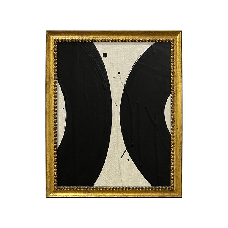 Ron Giusti - Ron Giusti Mini Wagasa Cream Black Acrylic Painting at 1stDibs