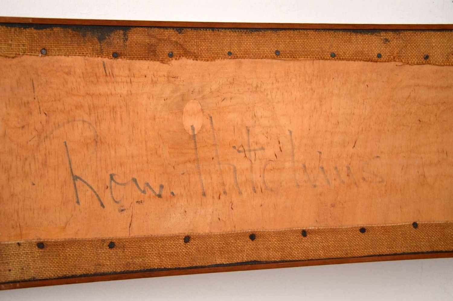 Ron Hitchins Original Art Work circa 1960s, Framed Ceramic Tile Relief ...