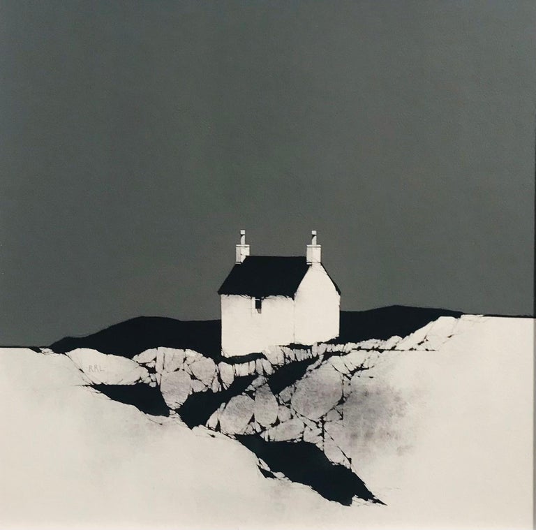 Ron Lawson - Hebridean Cottage In Mono - Original Landscape Painting by ...