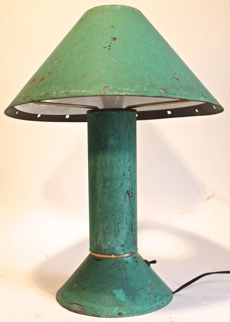 Ron Rezek Copper with a Verdigras Green Patina Table Lamp at 1stDibs
