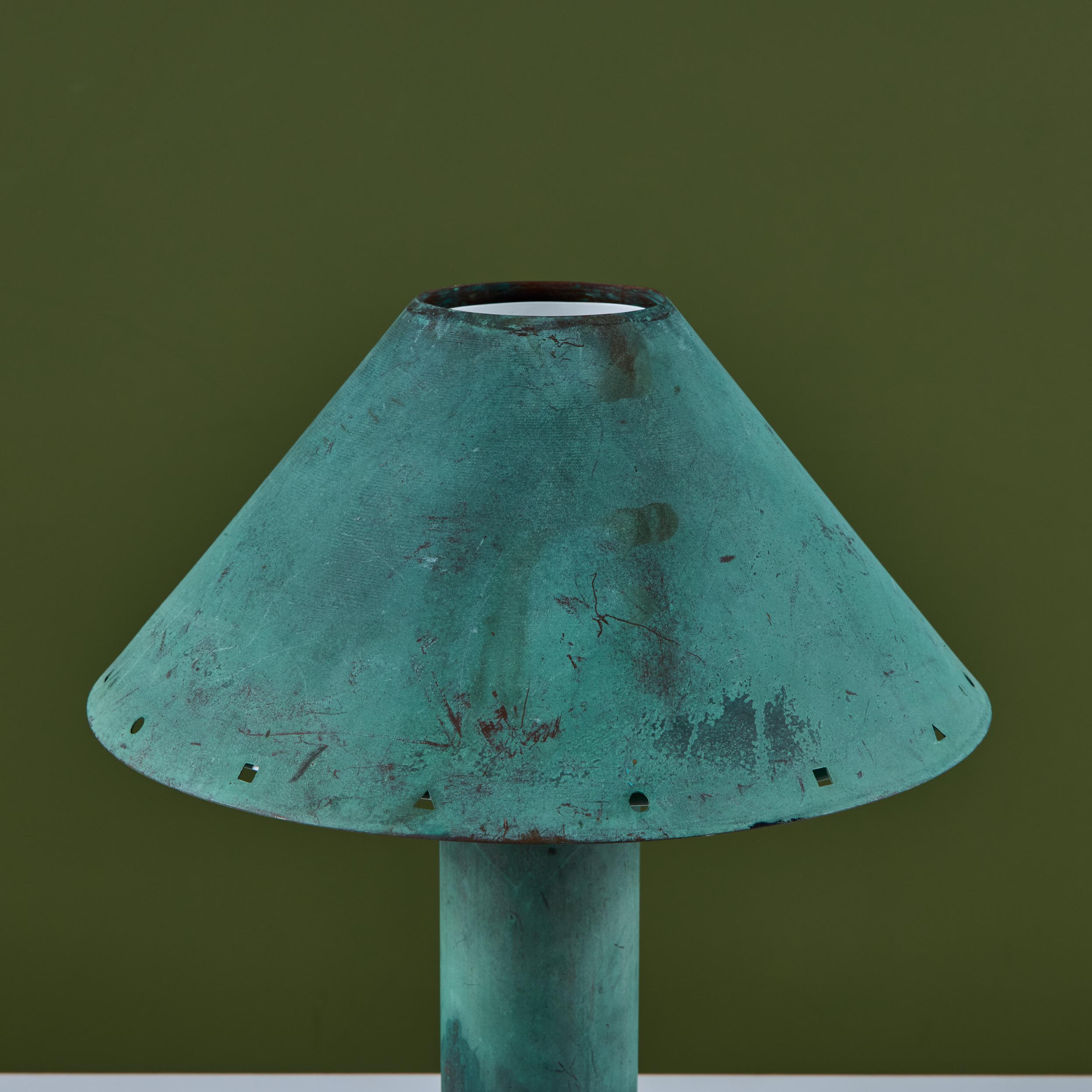 Ron Rezek Verdigris Table Lamp For Sale at 1stDibs