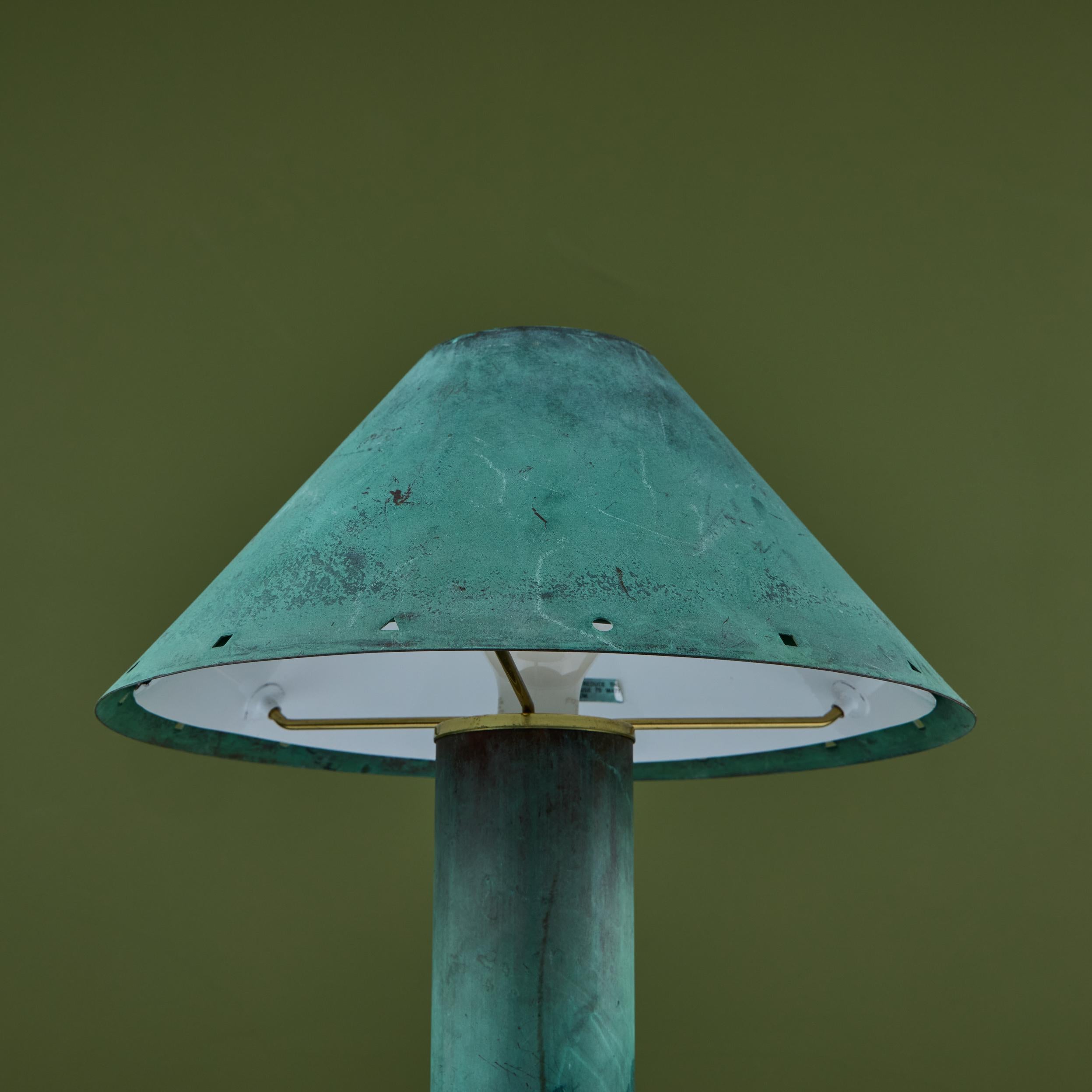 Ron Rezek Verdigris Table Lamp For Sale at 1stDibs