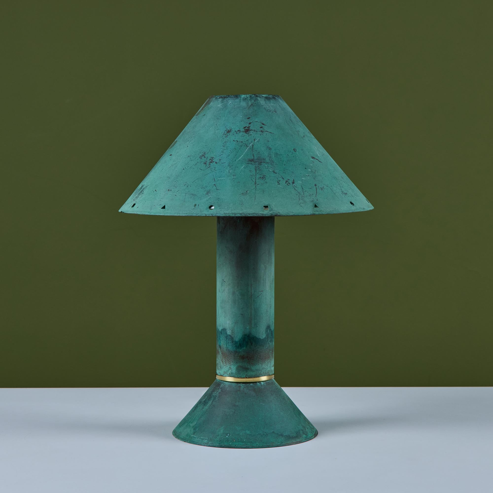 Ron Rezek Verdigris Table Lamp For Sale at 1stDibs