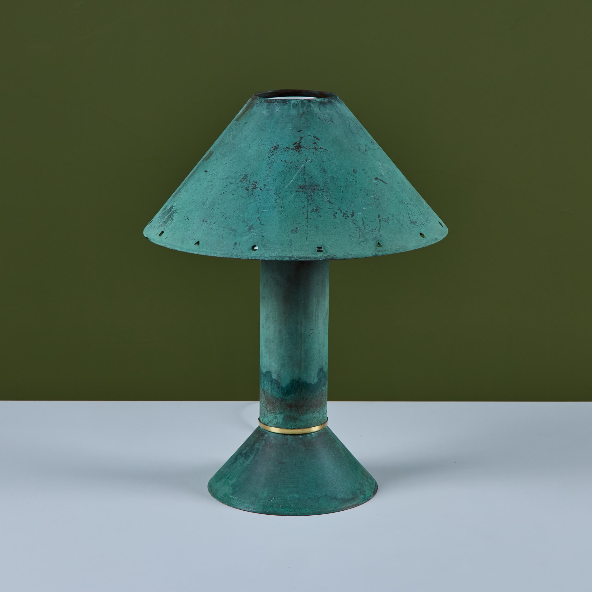 Ron Rezek Verdigris Table Lamp For Sale at 1stDibs
