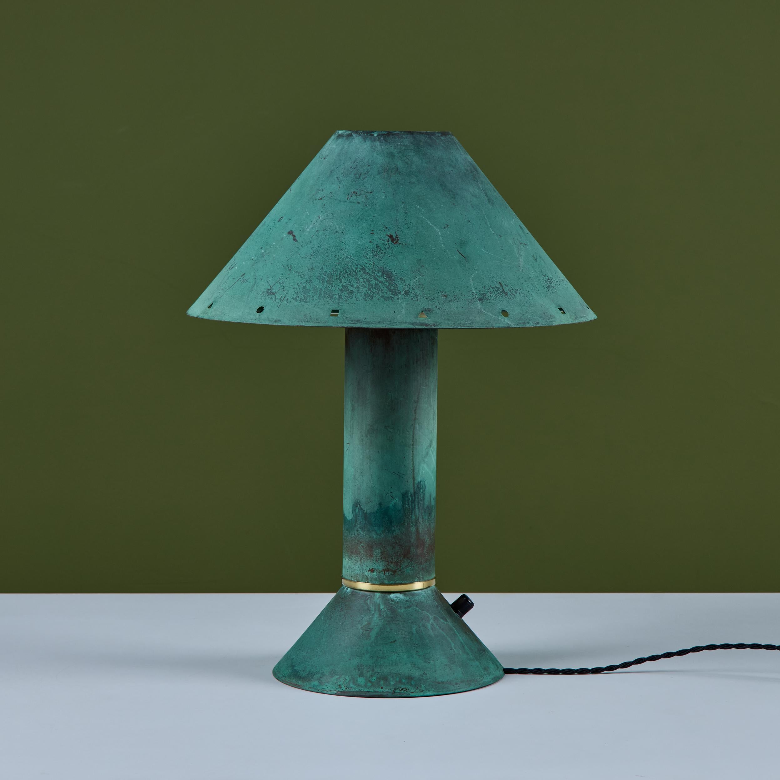 Ron Rezek Verdigris Table Lamp For Sale at 1stDibs
