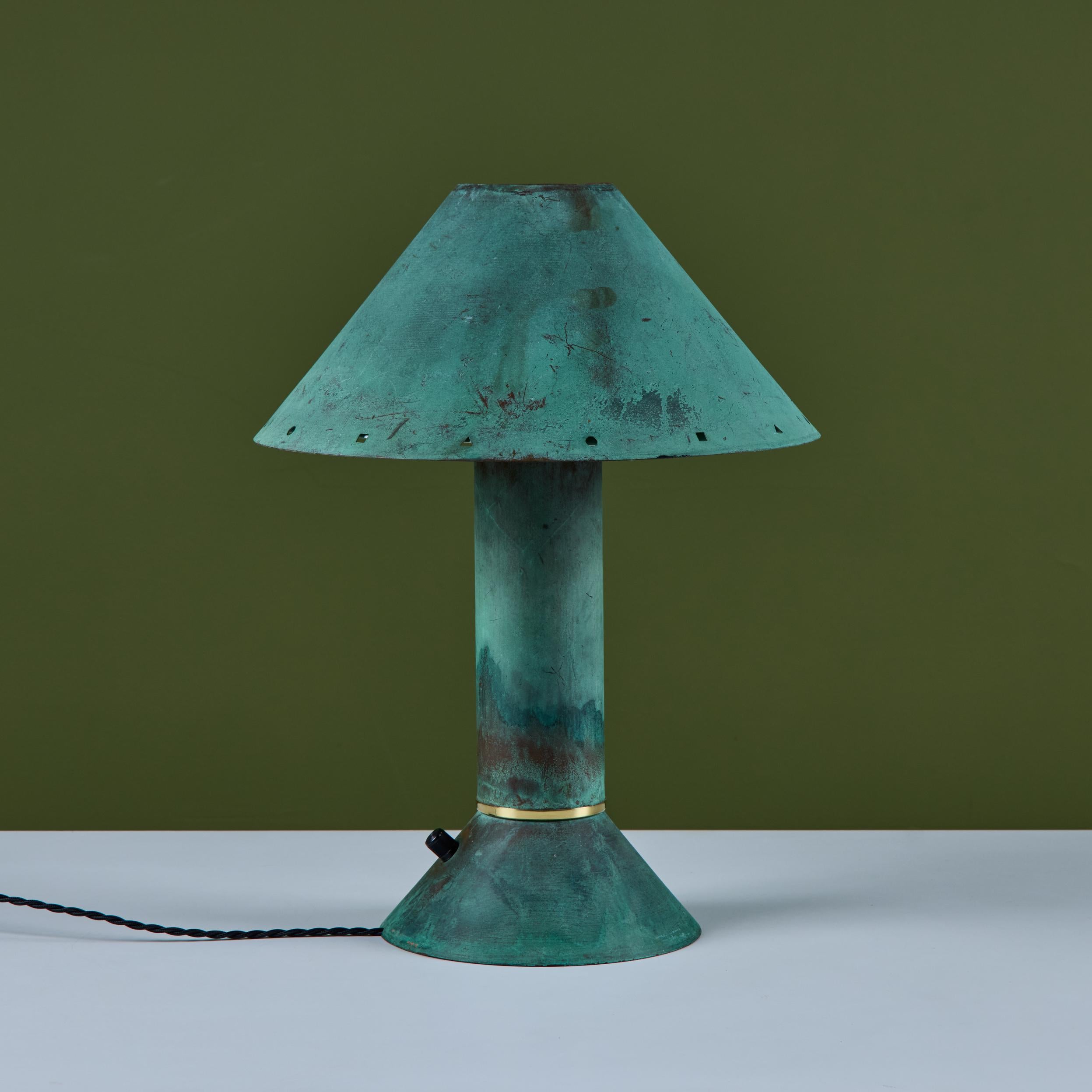 Ron Rezek Verdigris Table Lamp For Sale at 1stDibs