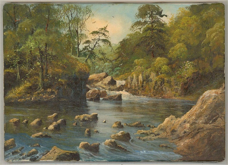 Ron Ritchie - Ron Ritchie (b.1965) - 1992 Oil, River in the Forest For ...