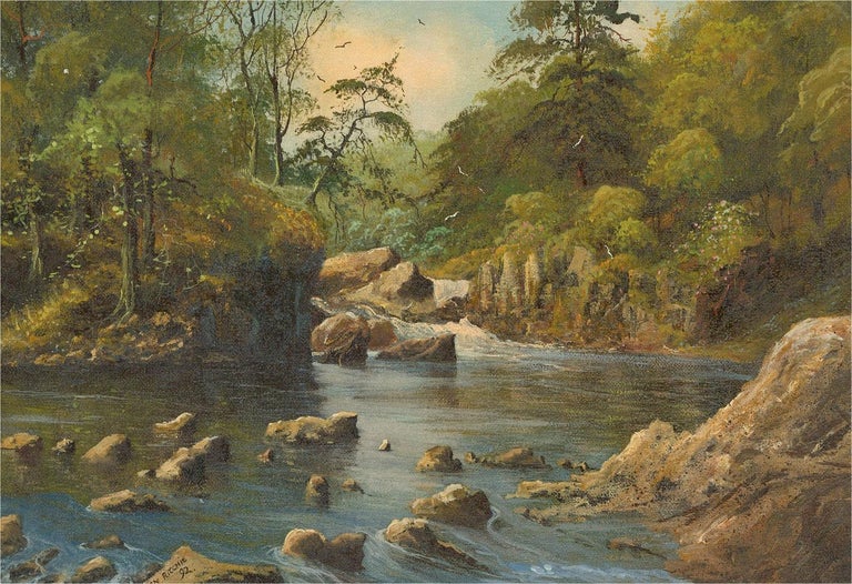 Ron Ritchie - Ron Ritchie (b.1965) - 1992 Oil, River in the Forest For ...