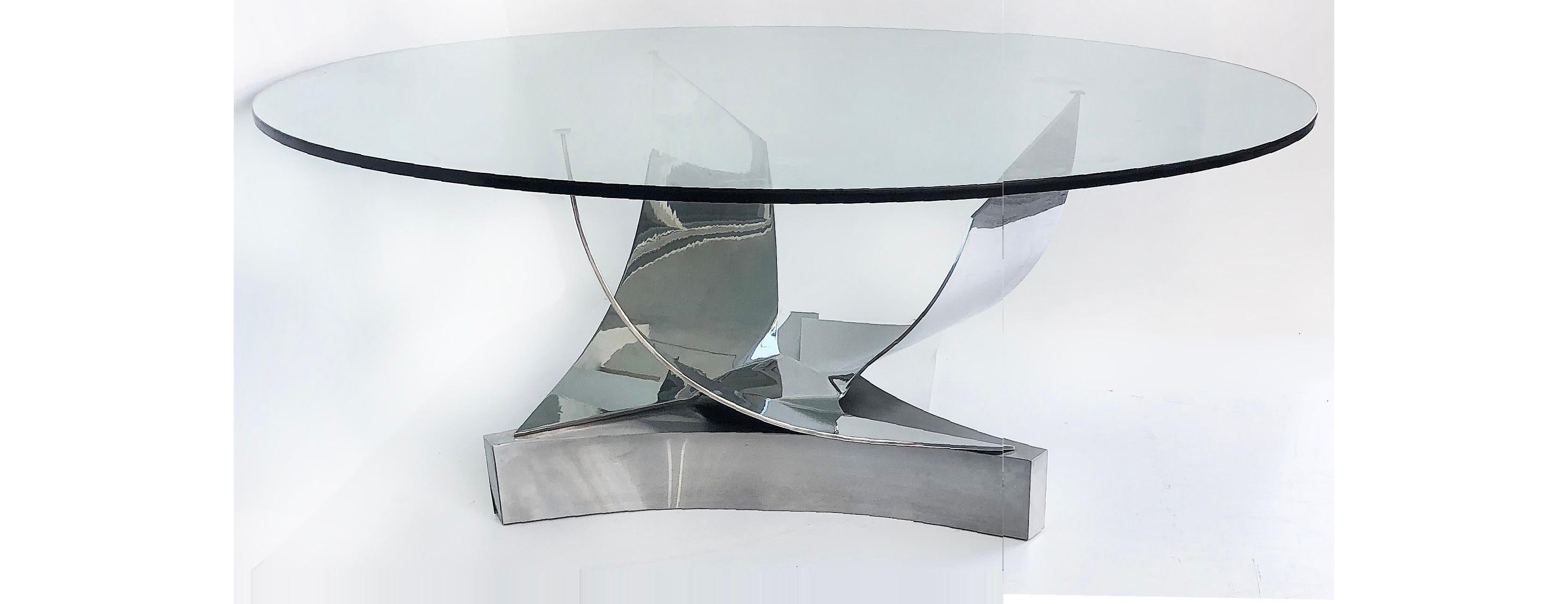 Ron Seff Important Stainless Steel "Coronet" Dining Table For Sale at ...