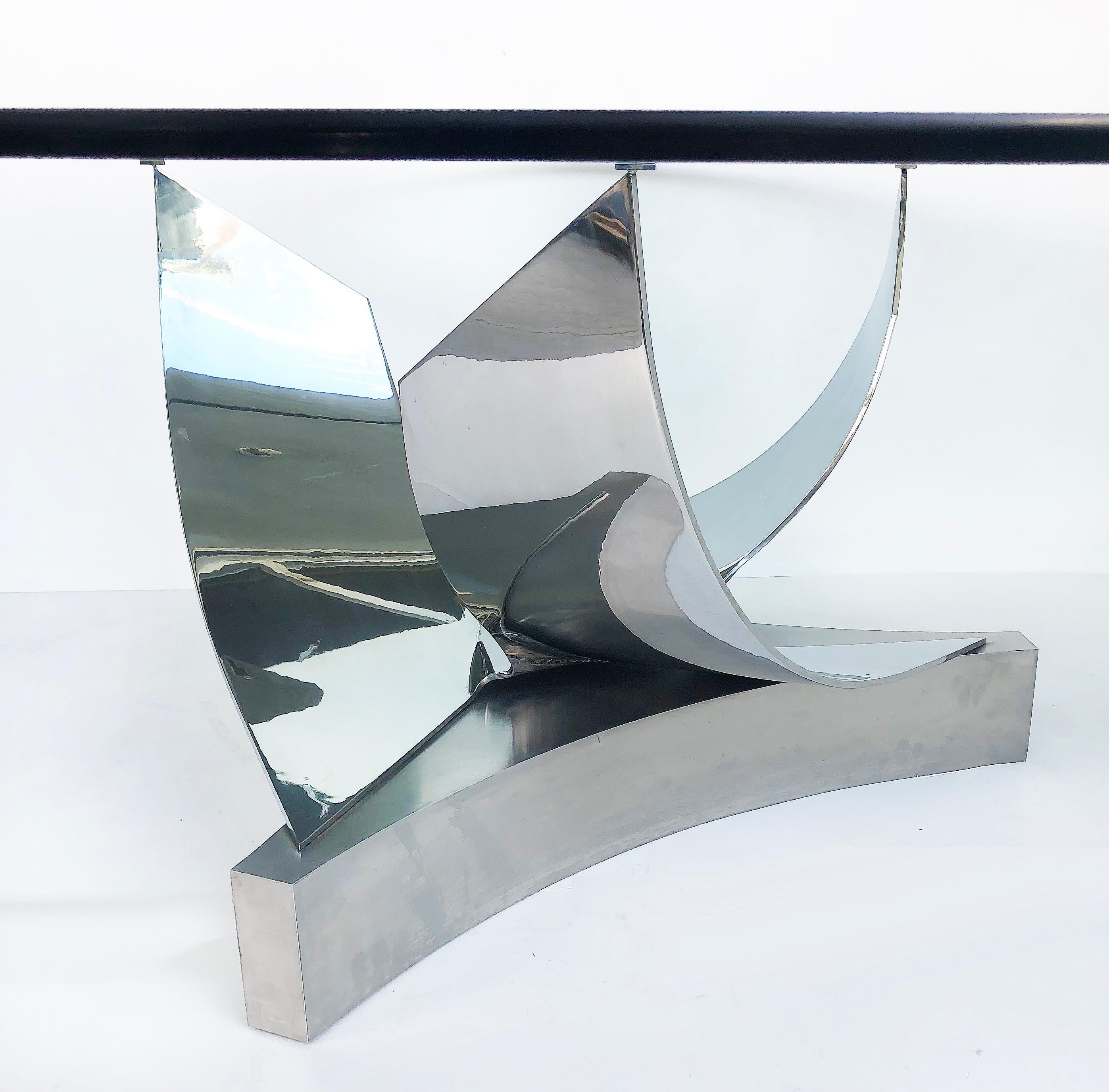Ron Seff Important Stainless Steel "Coronet" Dining Table For Sale at ...