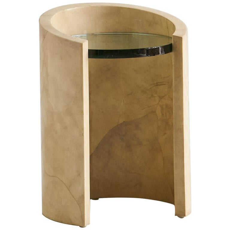 Lacquered Parchment Side Table by Ron Seff at 1stDibs