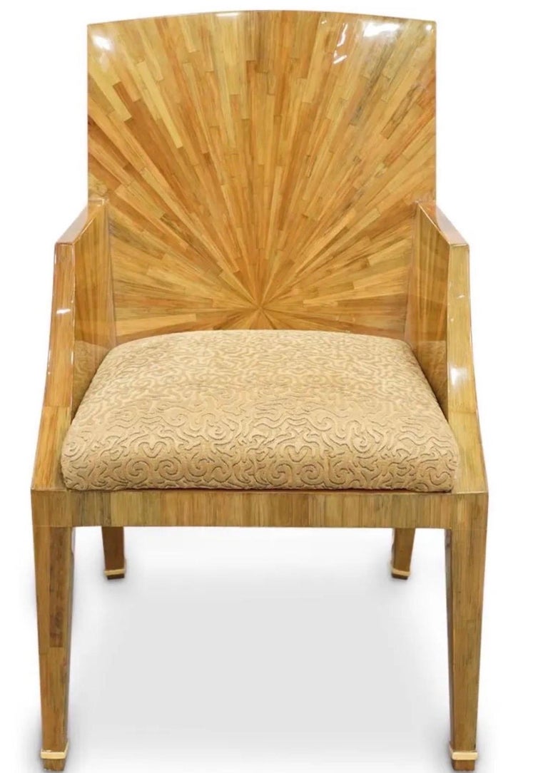 Ron Seff Sunburst Marquetry Armchair For Sale at 1stDibs