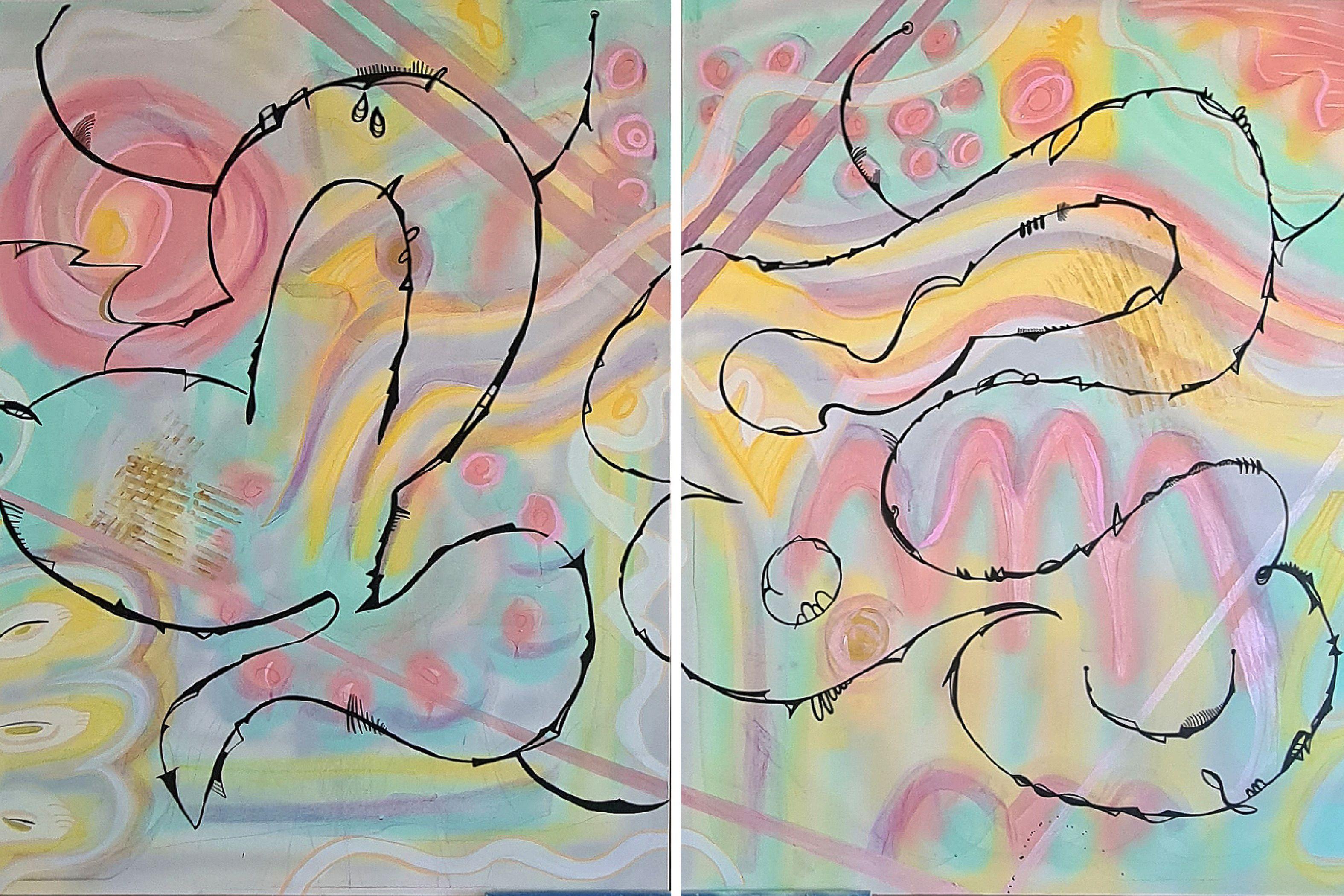 Rona Glantz - Equilibrio 3 (Diptych) For Sale at 1stDibs