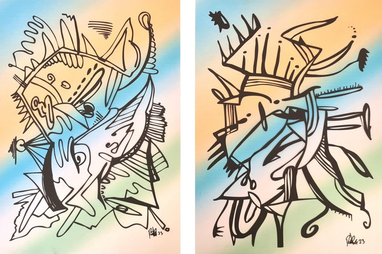 Rona Glantz - Equilibrio 3 (Diptych) For Sale at 1stDibs