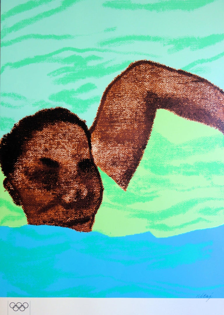 Ronald Brooks Kitaj - Swimmer - Screenprint (Olympic Games Munich 1972 ...